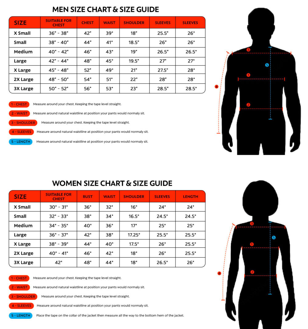Size Chart - Get varsity Jacket
